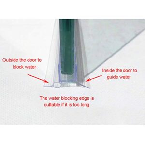 Cozylkx Frameless Shower Door Bottom Seal with Drip Rail for 3/8"(10mm) Glass, Length 27.5"/0.7m, Glass Door Sweep Stop Shower Leaking Clear