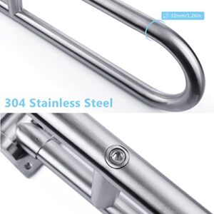 29.5 INCH Toilet Grab Bar Stainless Steel Handicap Rails Grab Bars Bathroom Support for Elderly Bariatric Disabled Commode Safety Hand Railing Guard Frame Shower Assist Aid Handrails Hand Grips