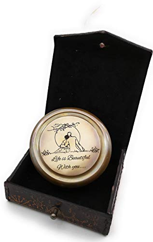 Life is beautiful with you Engraved compass, E E cumings poem engraved working compass, Anniversary, birthday, love, Sorry, Valentines day, Keepsakes, old memories, Love momentos, Unusual gift