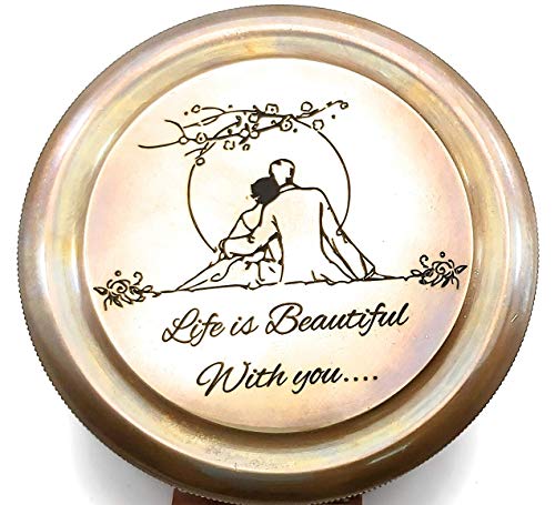 Life is beautiful with you Engraved compass, E E cumings poem engraved working compass, Anniversary, birthday, love, Sorry, Valentines day, Keepsakes, old memories, Love momentos, Unusual gift