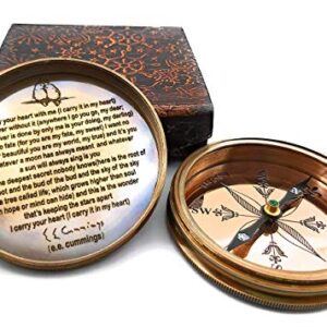 Life is beautiful with you Engraved compass, E E cumings poem engraved working compass, Anniversary, birthday, love, Sorry, Valentines day, Keepsakes, old memories, Love momentos, Unusual gift