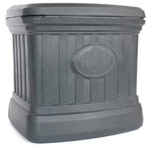 fcmp outdoor all weather outdoor salt and sand storage bin, granite grey