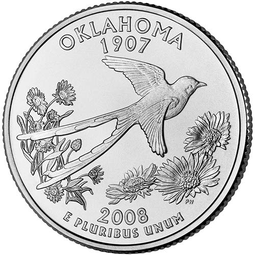 2008 S Silver Proof Oklahoma State Quarter Choice Uncirculated US Mint