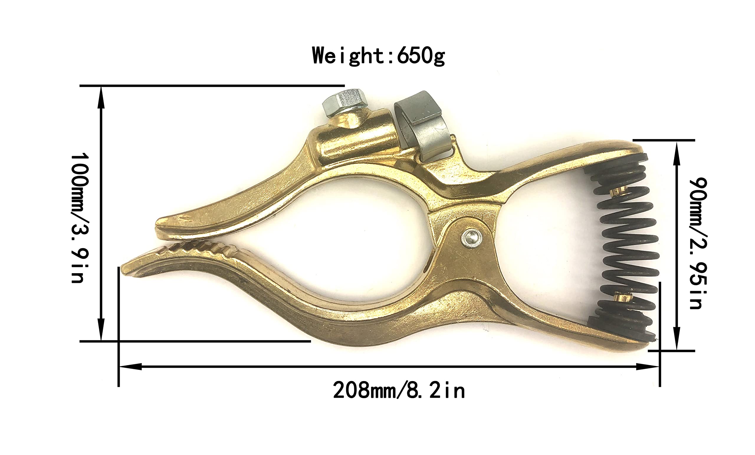 KINGQ 300-Amp T-Style Welding Ground Clamp Brass