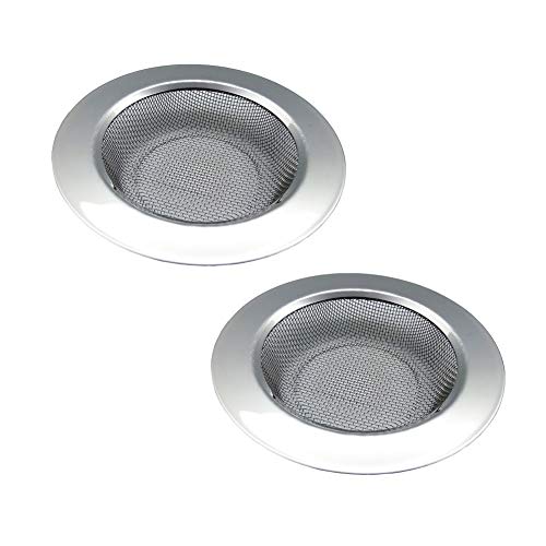 2 PCS Stainless Steel Kitchen Sink Strainers,Large Wide Rim 4.3" Diameter,Rust-Free,Perfect for Garbage Disposals Prevent Food Clogging Your Sink Fine Mesh