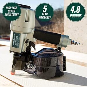 Metabo HPT Coil Siding Nailer, 1-1/2 inch to 2-1/2 inch Siding Nails, Side load, Tilt Bottom Magazine (NV65AH2)