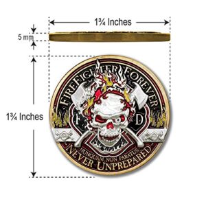 Thin Red Line · Firefighter Forever Challenge Coin with Deluxe Display Tin Box Plus Bonus polishing Cloth - 2 Medallion Set