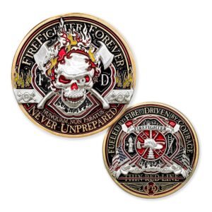 thin red line firefighter forever challenge coin