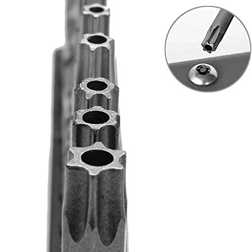 Rocaris 10pcs 6 In T8 - T40 Security Torx Bit Set - Torx Star Drive Security Screws - S2 Steel, 1/4 Inch Hex Shank - Fit All Standard Bit Holders Air and Power Tools