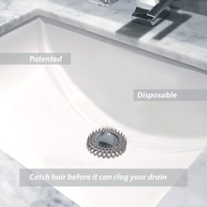 Evriholder Vanity Sink Savers, Drain Cover Hair Catcher for Bathroom, Gray and White, 12 Pack