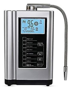 aquagreen alkaline water ionizer machine ag7.0, home filtration system produces ph 4-10.5 water, 7 water settings, up to -570mv orp, 6000l per filter, silver