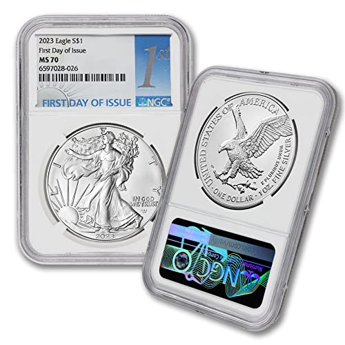 2023 1 oz American Silver Eagle Bullion Coin MS-70 (First Day of Issue) $1 MS70 NGC