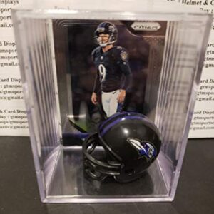 Justin Tucker Baltimore Ravens Mini Helmet Card Display Collectible Topps Auto Shadowbox Autograph