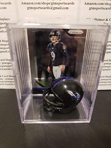 Justin Tucker Baltimore Ravens Mini Helmet Card Display Collectible Topps Auto Shadowbox Autograph