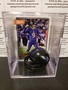 justin tucker baltimore ravens mini helmet card display collectible topps auto shadowbox autograph