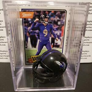 Justin Tucker Baltimore Ravens Mini Helmet Card Display Collectible Topps Auto Shadowbox Autograph