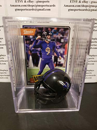 Justin Tucker Baltimore Ravens Mini Helmet Card Display Collectible Topps Auto Shadowbox Autograph