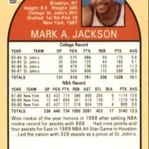 1990 Hoops Mark Jackson Basketball Card 205