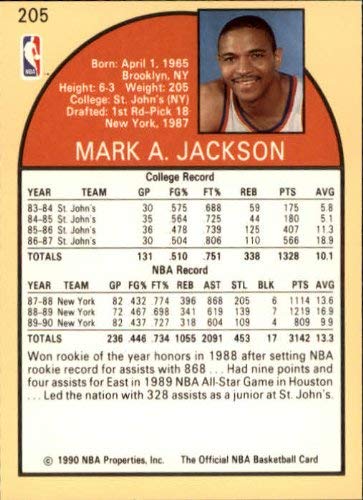 1990 Hoops Mark Jackson Basketball Card 205