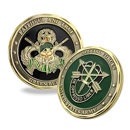 United States Army Special Forces Challenge Coin Faithful and True Green Beret Challenge Coin