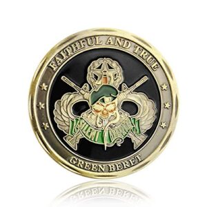 United States Army Special Forces Challenge Coin Faithful and True Green Beret Challenge Coin