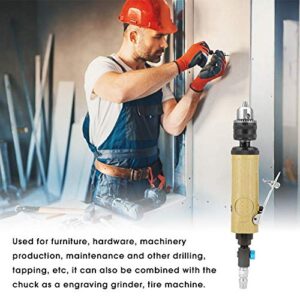 3/8 Straight Pneumatic Drill 22000rpm Air Power Drill High Speed Pneumatic Drilling Engraving Polishing Tool with Adjustable Inlet Valve Wrench Chunk Key Inlet Port