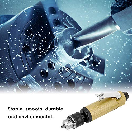 3/8 Straight Pneumatic Drill 22000rpm Air Power Drill High Speed Pneumatic Drilling Engraving Polishing Tool with Adjustable Inlet Valve Wrench Chunk Key Inlet Port