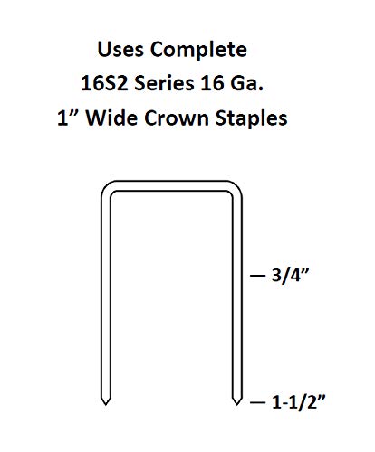 Complete C-W1638B ProGrade 1" Wide Crown Stapler 16 Gauge for 3/4 to 1-1/2 Bostitch Type 16S2 Staples