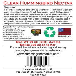 Hummingbird Market Hummingbird Nectar - Clear Powder w/ 3 Hydrating & Energizing Sugars, 5 Lb