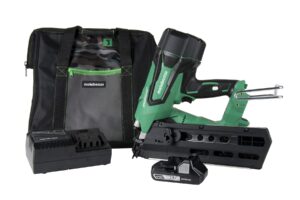 metabo hpt cordless framing nailer kit, 18v, brushless motor, 2" up to 3-1/2" framing nails, compact 3.0 ah lithium ion battery, lifetime tool warranty (nr1890drs)