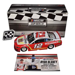 AUTOGRAPHED 2021 Ryan Blaney #12 BodyArmor Racing ATLANTA RACE WIN (Raced Version) Team Penske Signed Lionel 1/24 Scale NASCAR Diecast Car with COA (1 of only 1,044 produced)