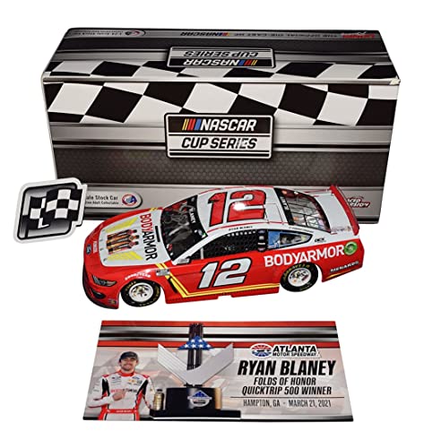 AUTOGRAPHED 2021 Ryan Blaney #12 BodyArmor Racing ATLANTA RACE WIN (Raced Version) Team Penske Signed Lionel 1/24 Scale NASCAR Diecast Car with COA (1 of only 1,044 produced)