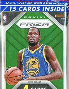 2018/2019 Panini PRIZM NBA Basketball JUMBO FAT CELLO Pack with 15 Cards including (3) EXCLUSIVE Red, White & Blue PRIZMS! Look for RCs & Autos of Luka Doncic, Deandre Ayton,Trae Young & More! WOWZZER