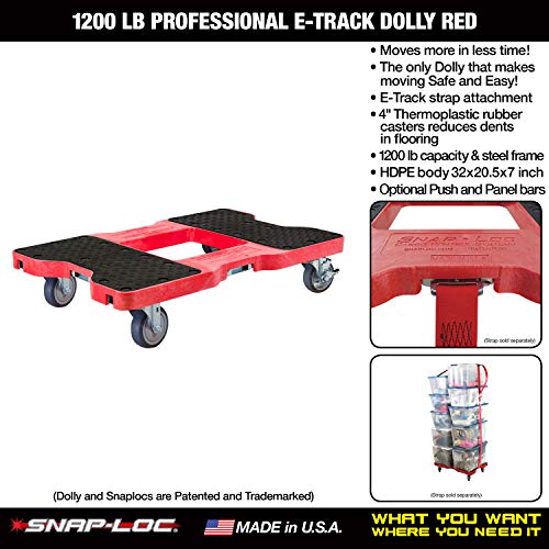 SNAP-LOC 1200 LB Professional E-Track Dolly RED