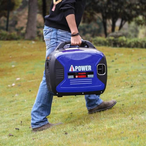 A-iPower Portable Inverter Generator, 2000W Ultra-Quiet Powered By Yamaha Engine RV Ready, EPA Compliant, Ultra Lightweight For Backup Home Use, Tailgating & Camping (SC2000i)