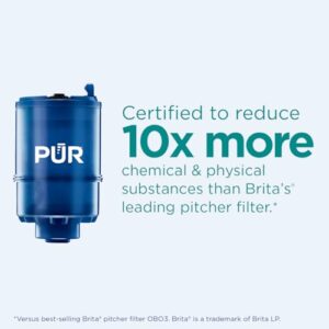 PUR PLUS Faucet Mount Replacement Filter 4-Pack, Genuine PUR Filter, 3-in-1 Powerful, Natural Mineral Filtration, Lead Removal, 1-Year Value, Blue (RF99994)