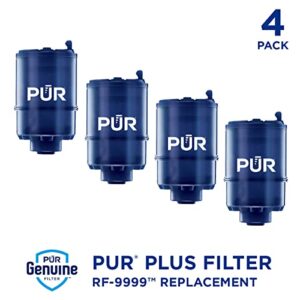 PUR PLUS Faucet Mount Replacement Filter 4-Pack, Genuine PUR Filter, 3-in-1 Powerful, Natural Mineral Filtration, Lead Removal, 1-Year Value, Blue (RF99994)