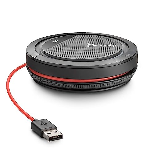 Poly - Calisto 3200 Wired Speakerphone (Plantronics) - Personal Portable Speakerphone for Conference Calls- USB-A Compatible - Connect to your PC/Mac - Works with Teams, Zoom & more