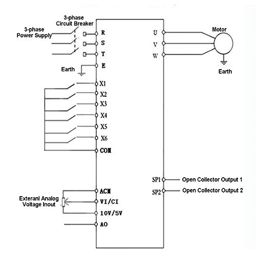 VFD Inverter AC 380V 4kW,Three-phase Variable Frequency Drive Inverter, VFD Speed Controller Inverter for 3-phase Motor