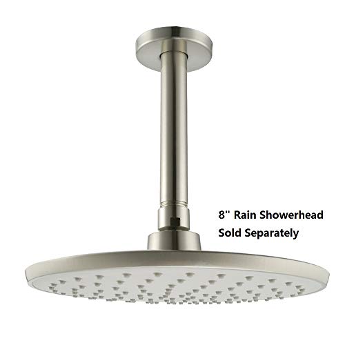 Purelux Straight Shower Arm 6 Inches Water Outlet PJ0612, Brushed Nickel Made of Stainless Steel with Gasket Flange