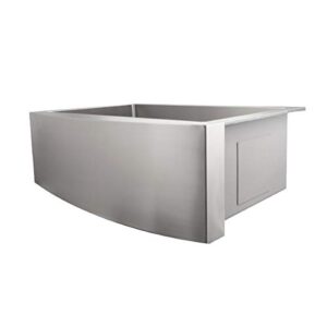 zline 30" zermatt farmhouse apron mount single bowl stainless steel kitchen sink with bottom grid (sas-30)