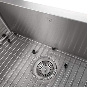 ZLINE 30" Zermatt Farmhouse Apron Mount Single Bowl Stainless Steel Kitchen Sink with Bottom Grid (SAS-30)