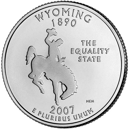 2007 S Silver Proof Wyoming State Quarter Choice Uncirculated US Mint