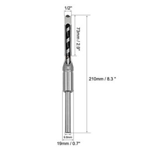 uxcell Square Hole Drill Bit, 1/2" High-Carbon Steel Hollow Chisel Mortise Power Tool for Woodworking 2 Pcs