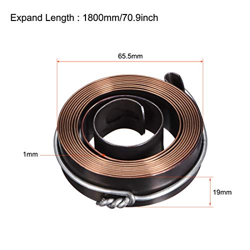 uxcell Drill Press Return Spring, Quill Spring Feed Return Coil Spring Assembly, 6Ft Length 65.5mm x 19mm x 1mm