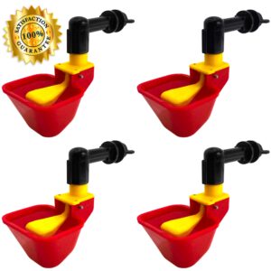 Backyard Barnyard 4 Pack NO PECK Poultry Cup Waterer Drinker for Chicken Ducks Quail (Hardware Included) Chooks Bebederos para Gallinas