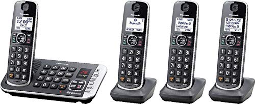 Panasonic KX-TGE674B Expandable Cordless Phone System with Digital Answering System - Black (Renewed)