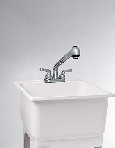 Wasserman 11053020 - Wasserman 11053020-Universal Laundry Tub Faucet | Pull Out Spray Spout, Non-Metallic ABS Plastic, Chrome Finish