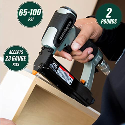 Metabo HPT Pin Nailer Kit | Pro Preferred Brand of Pneumatic Nailers | 23 Gauge | Accept 5/8-Inch to 1-3/8-Inch Pin Nails | Ideal for Cabinets, Paneling, Craft Work, & Picture Frame Assembly | NP35A