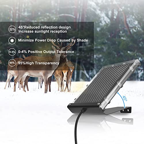 POWOXI 6V 1.5W Solar Panel to Recharge Deer Feeder Battery Waterproof Outdoor Solar Charger with Mounting Bracket (6v Deer Feeder Solar Panel 1.5W)